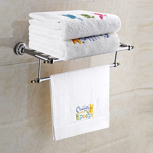 GreenPine 2 Pack Easter Hand Towels Whtie Towels 100% Cotton Embroidered Premium Luxury Decor Bathroom Decorative Dish Towels Set for Drying, Cleaning, Cooking, Holiday Towels Gift Set 14 "X 29"