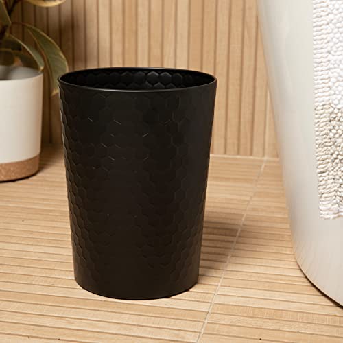 zccz 6 Piece Bathroom Accessories Set, Toothbrush Holder, Toothbrush Cup, Soap Dispenser,Bathroom Vanity Tray, Qtip Holder, Trash Can - Black