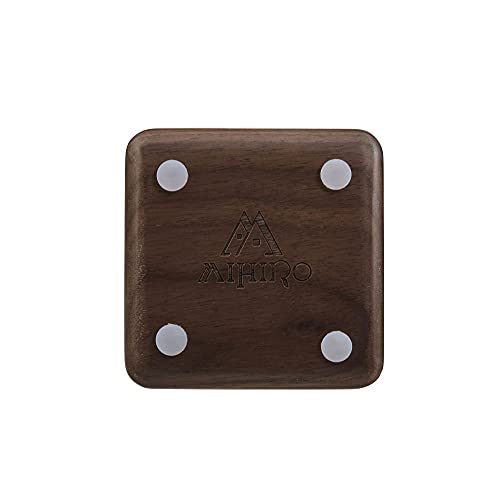 MIHIRO 4-Piece Bathroom Accessories Set, Wood Bathroom Vanity Countertop Accessory with Soap Dispenser, Toothbrush Holder, Bathroom Tumbler and Soap Dish, Waterproof Walnut,100% Solid Wood