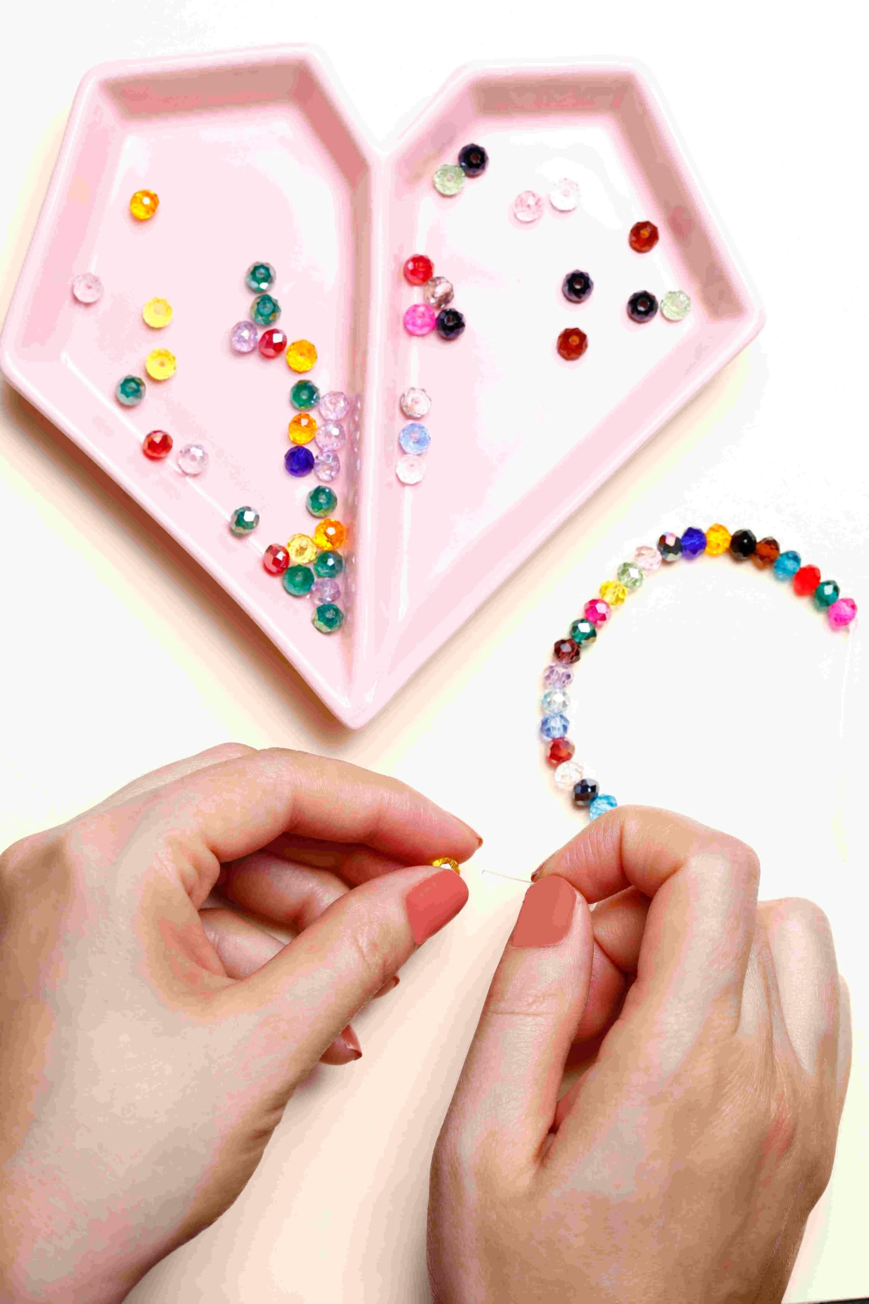 Incraftables Crystal Beads for Bracelets 1200pcs 24 Colors. Bicone Crystal Glass Beads for Jewelry Making Bulk (6mm). Best Faceted with Elastic String. Small Bead Bracelet for DIY Crafts