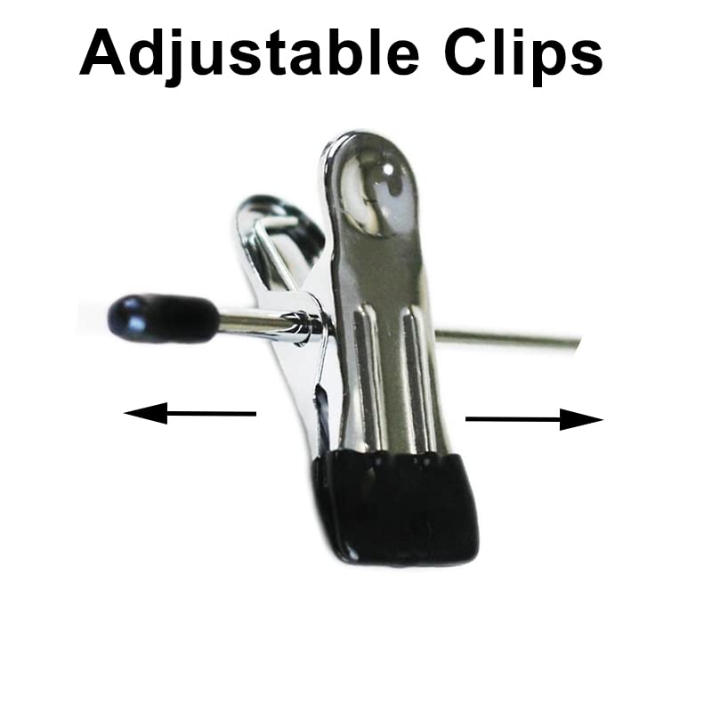 HUJI Sturdy 4 Tier Trouser Skirt Pants Hanger Chrome and Black Vinyl (Set of 4, 4 Tier Trouser Hangers)