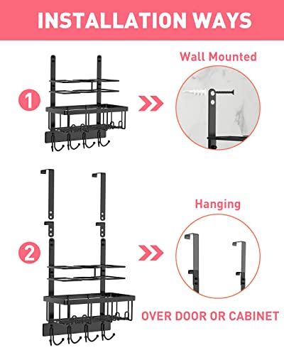 Hair Dryer Holder, Hair Tool Organizer Under Sink, Over Door Cabinet Hair Tool Organizer Wall Mounted, Bathroom Hair Tool Organizer Under Sink,Hot Styling Tool Storage Basket For Curling Wand