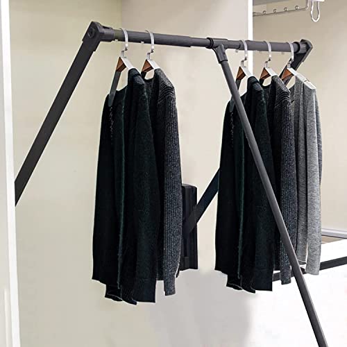 Pull Down Closet Rod Wardrobe Lift Heavy Duty Pull Down Closet Rod For Hanging Clothes Wardrobe Lift Rail, Aluminum Adjustable Width 51-120cm, Cabinet Rail Lifter Hanger Organizer Storage System ( Col