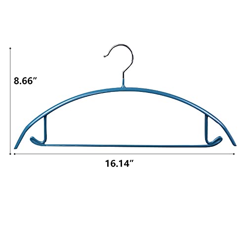 BESSLEE Black Clothes Hangers for Closet 5 Pack, Heavy Duty Metal Hangers for Coats Shirts Pants Sweaters Jackets or Suits, Non-Slip Rubber Coated, Contour Shoulder Ends No Bump, 16.14” Long