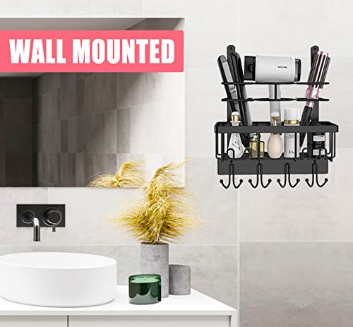 Hair Dryer Holder, Hair Tool Organizer Under Sink, Over Door Cabinet Hair Tool Organizer Wall Mounted, Bathroom Hair Tool Organizer Under Sink,Hot Styling Tool Storage Basket For Curling Wand