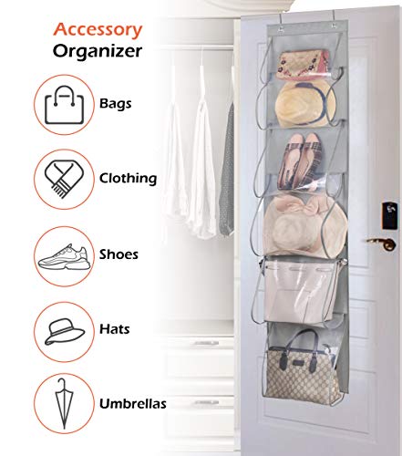 KIMBORA 12 Extra Large Pockets Shoe Organizer and 2 Packs Hanging Purse Organizer