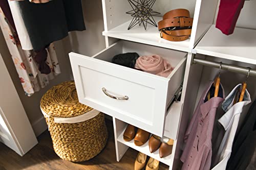 ClosetMaid SuiteSymphony Wood Drawer Add On Accessory, Shaker Style, for Storage, Closet, Clothes, 16" X 10", Pure White
