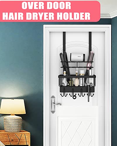 Hair Dryer Holder, Hair Tool Organizer Under Sink, Over Door Cabinet Hair Tool Organizer Wall Mounted, Bathroom Hair Tool Organizer Under Sink,Hot Styling Tool Storage Basket For Curling Wand