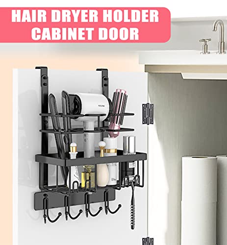 Hair Dryer Holder, Hair Tool Organizer Under Sink, Over Door Cabinet Hair Tool Organizer Wall Mounted, Bathroom Hair Tool Organizer Under Sink,Hot Styling Tool Storage Basket For Curling Wand