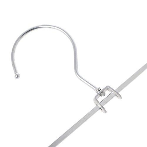Beerty Stainless Steel Pants Skirt Hangers Clothes Hanger Rack with 2 Adjustable Stand Clips for Home Closet Storage Space Saving