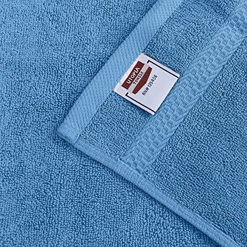 Utopia Towels Bundle Pack of 14-2 Bath Towels, 4 Washcloths, 8 Hand Towels- 600 GSM Ring spu Cotton- Ultra Soft and Highly Absorbent- Versatile- Perfect for Home, Hotel, Spa, Restaurants (Electric B
