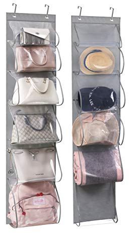 KIMBORA 12 Extra Large Pockets Shoe Organizer and 2 Packs Hanging Purse Organizer