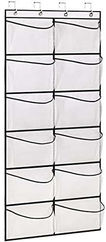 KIMBORA 12 Extra Large Pockets Shoe Organizer and 2 Packs Hanging Purse Organizer