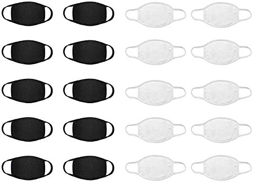 Simpli-Magic Reusable Face Mask, One Size (Pack of 20), Black/White, 20 Pack