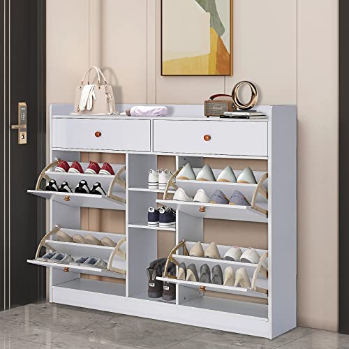 DEYAOPUPU Shoe Cabinet for Entryway,Shoe Rack Storage Organizer with Drawers,Freestanding Modern Shoe Storage Cabinet