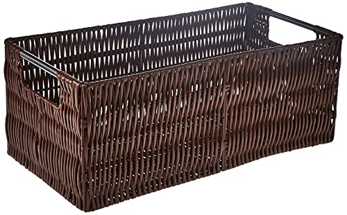 Whitmor Rattique Small Storage Tote Java