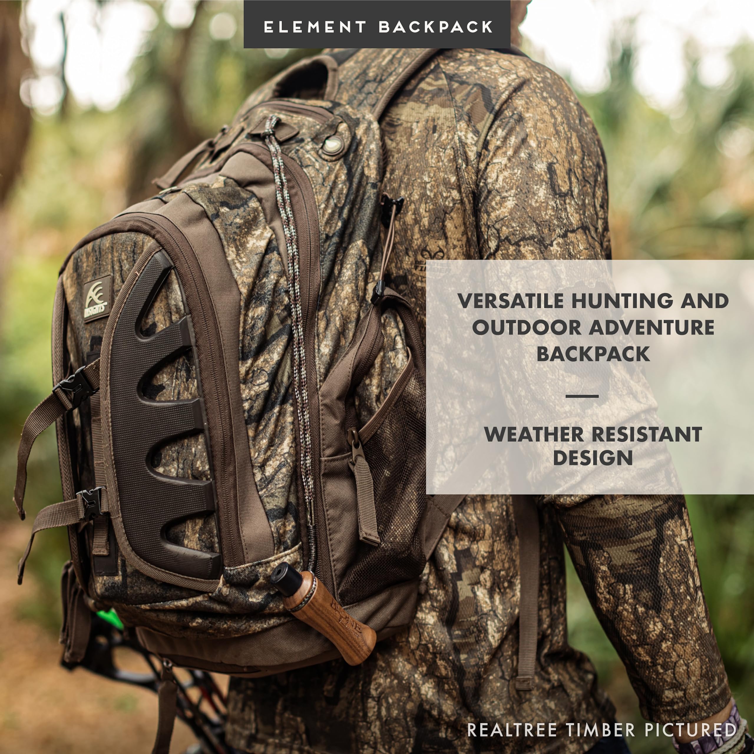 Insights Hunting by frogg toggs- The Element, Heavy Duty 1,831 Cubic Inch Outdoor Hiking Fishing Camping Hunting Backpack with Rain Fly, Solid Elements Brown