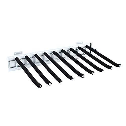 Pull Out Trouser Rack Closet Pants Hanger 9 Arms Slide Out Pants Storage Holder,Steel Closet Organizer Rack for Pants 18.11x12.83in,Right Side Mount