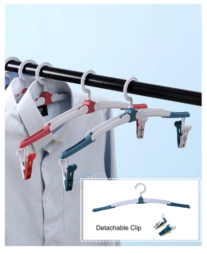 12 PCS Foldable Travel Hangers|Baby Hangers with Clips|Pants Hangers|Space Saving|rv Accessories|Camping