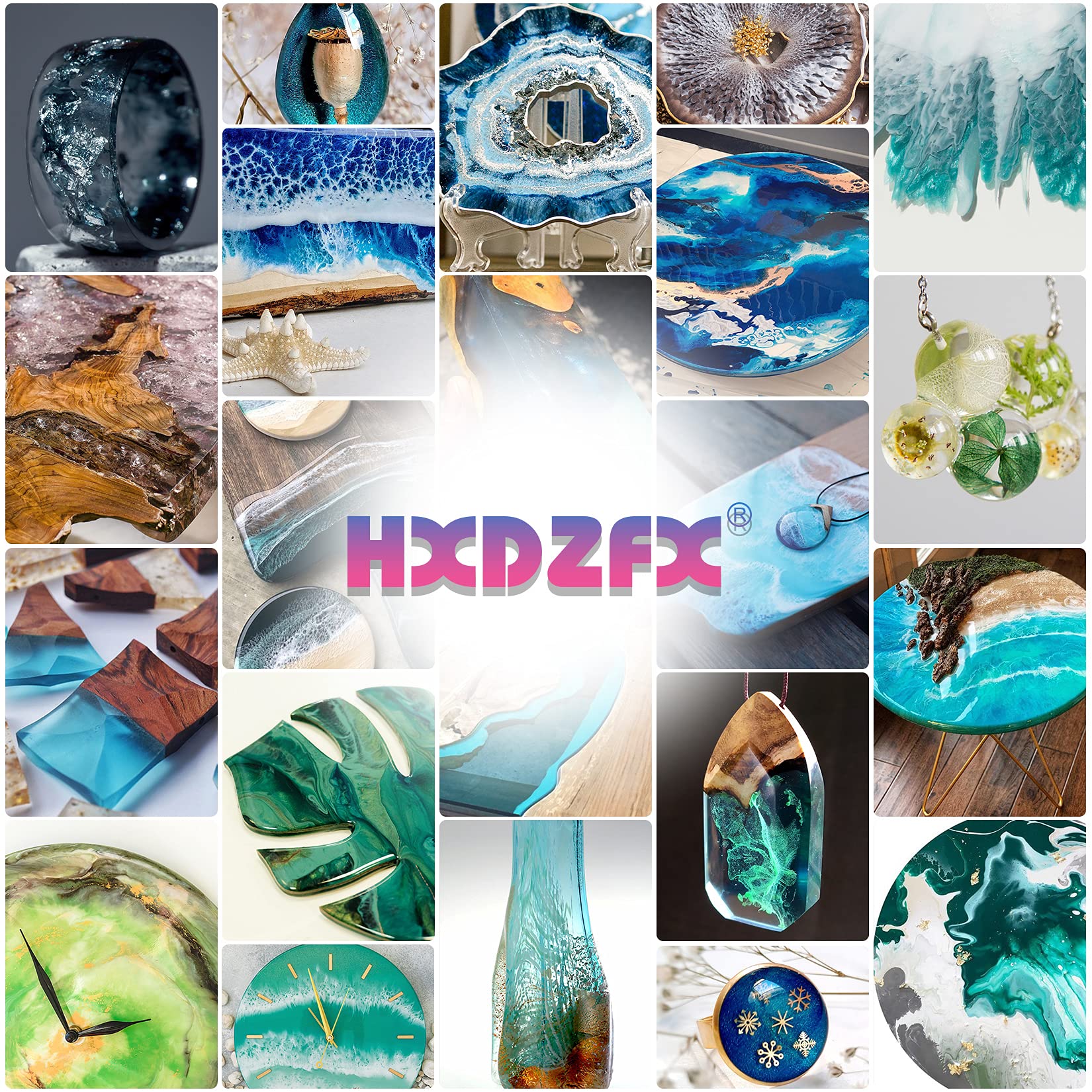 Epoxy Resin Clear Crystal Coating Kit 600ml/23oz - 2 Part Casting Resin for Art, Craft, Jewelry Making, River Tables, with Resin Glitter, Gloves, Measuring Cup and Wooden Sticks