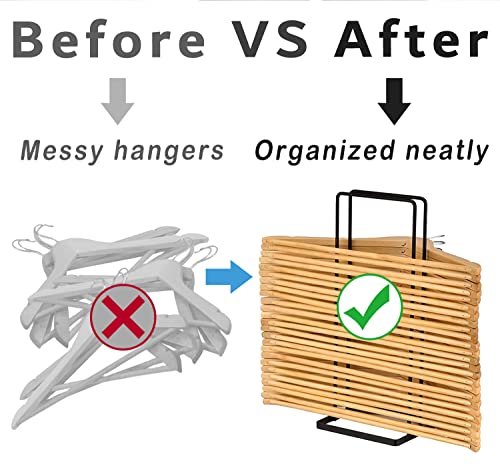 Hanger Organizer Stacker Clothes Storage Stand for Laundry Room Closet Space Saving Sturdy Adult Baby Clothes Rack Holder Black Holds up 90 Wire Hangers