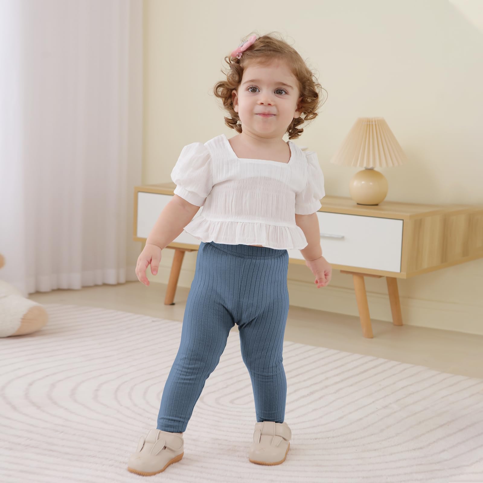 U.nikaka Unisex Baby 2-3 Years 5-Pack Pants in Grey White Black Orange and Pink
