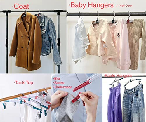 12 PCS Foldable Travel Hangers|Baby Hangers with Clips|Pants Hangers|Space Saving|rv Accessories|Camping