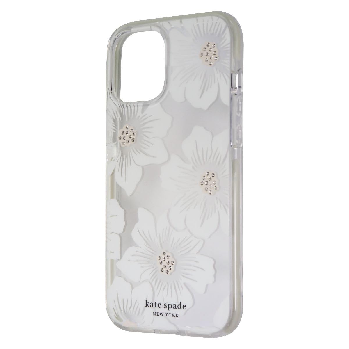 kate spade new york Protective Hardshell Case for iPhone 12 Pro Max - Hollyhock Floral Clear/Cream with Stones