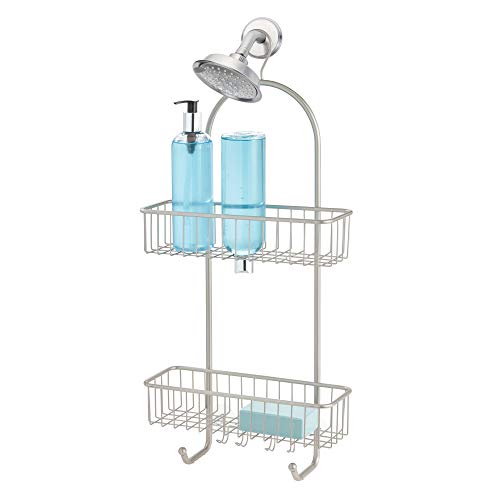 InterDesign Classico Extra Large Shower Caddy – Bathroom Storage Shelves for Shampoo, Conditioner and Soap, Satin