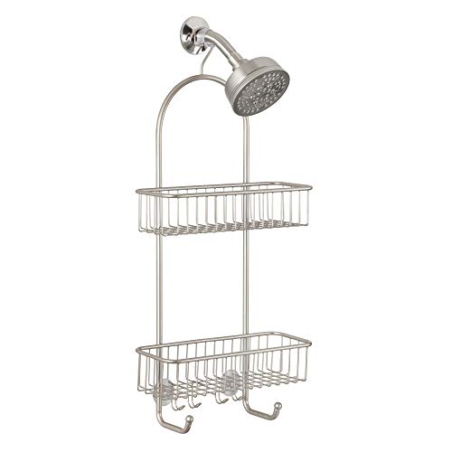 InterDesign Classico Extra Large Shower Caddy – Bathroom Storage Shelves for Shampoo, Conditioner and Soap, Satin