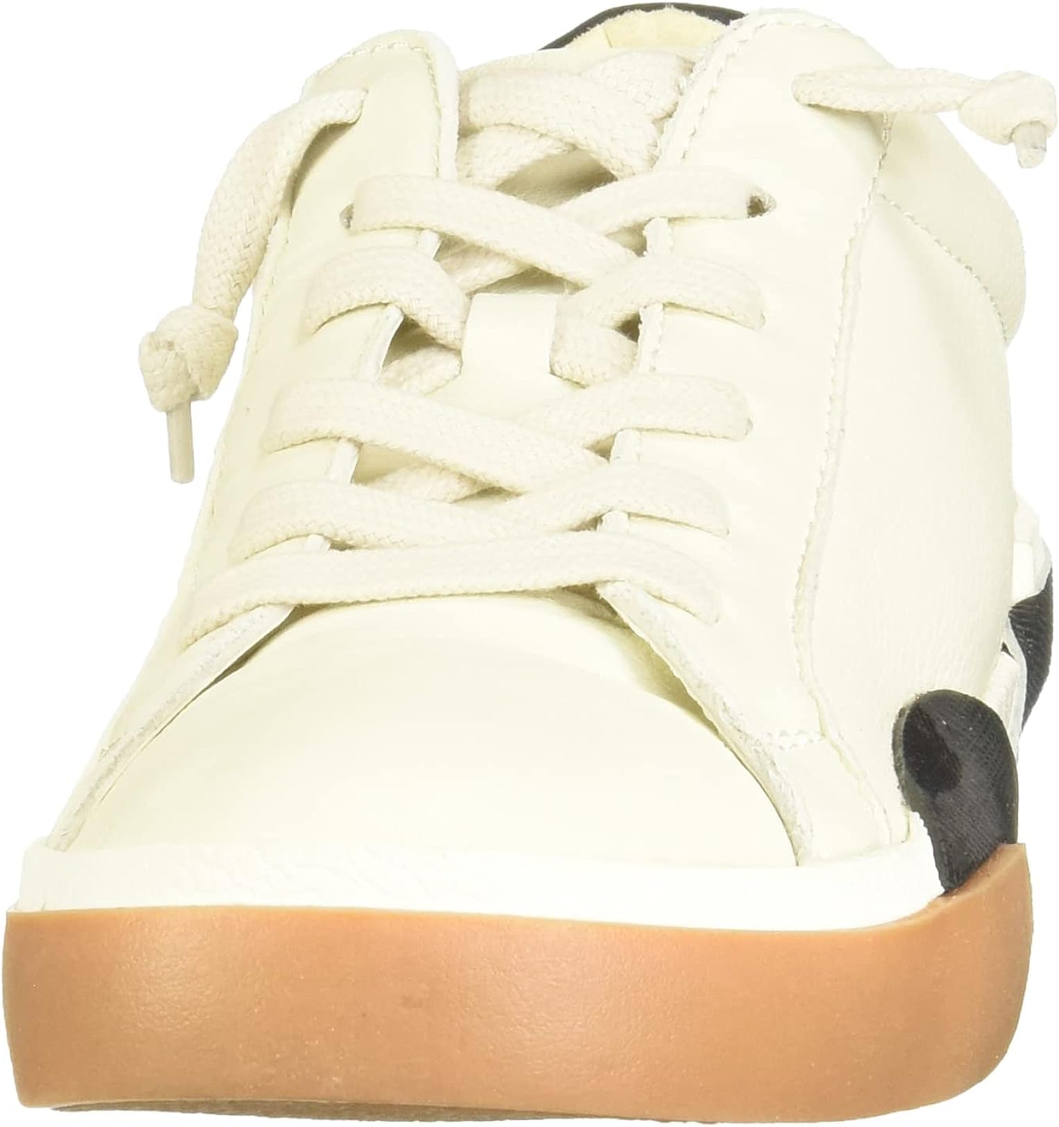 Dolce Vita Women's Zina Sneaker, White/Black Leather, 8