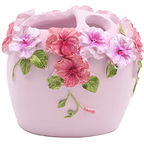 LUANT Vintage Pink Bathroom Accessories, 5Piece Bathroom Accessories Set, Bathroom Set Features, Soap Dispenser, Toothbrush Holder, Tumbler & Soap Dish - Bath Gift Set