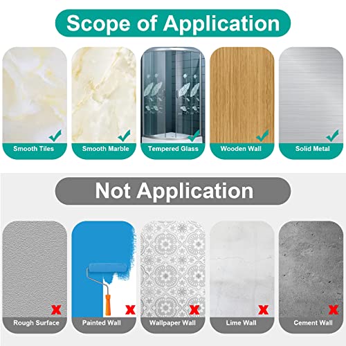 Upgrade 2-Pack Shower Caddy with 2 Soap Dishes Stronger Adhesive Capacity Shower Organizer with 12 Hooks No Drilling Shower Shelf Made of 304 Stainless Steel Durable Shower for Kitchen and Bathroom