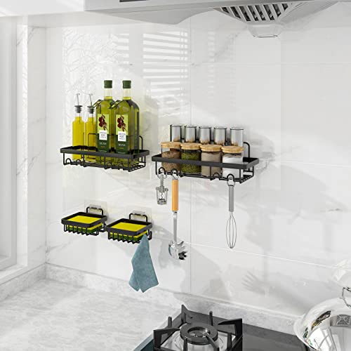 Upgrade 2-Pack Shower Caddy with 2 Soap Dishes Stronger Adhesive Capacity Shower Organizer with 12 Hooks No Drilling Shower Shelf Made of 304 Stainless Steel Durable Shower for Kitchen and Bathroom