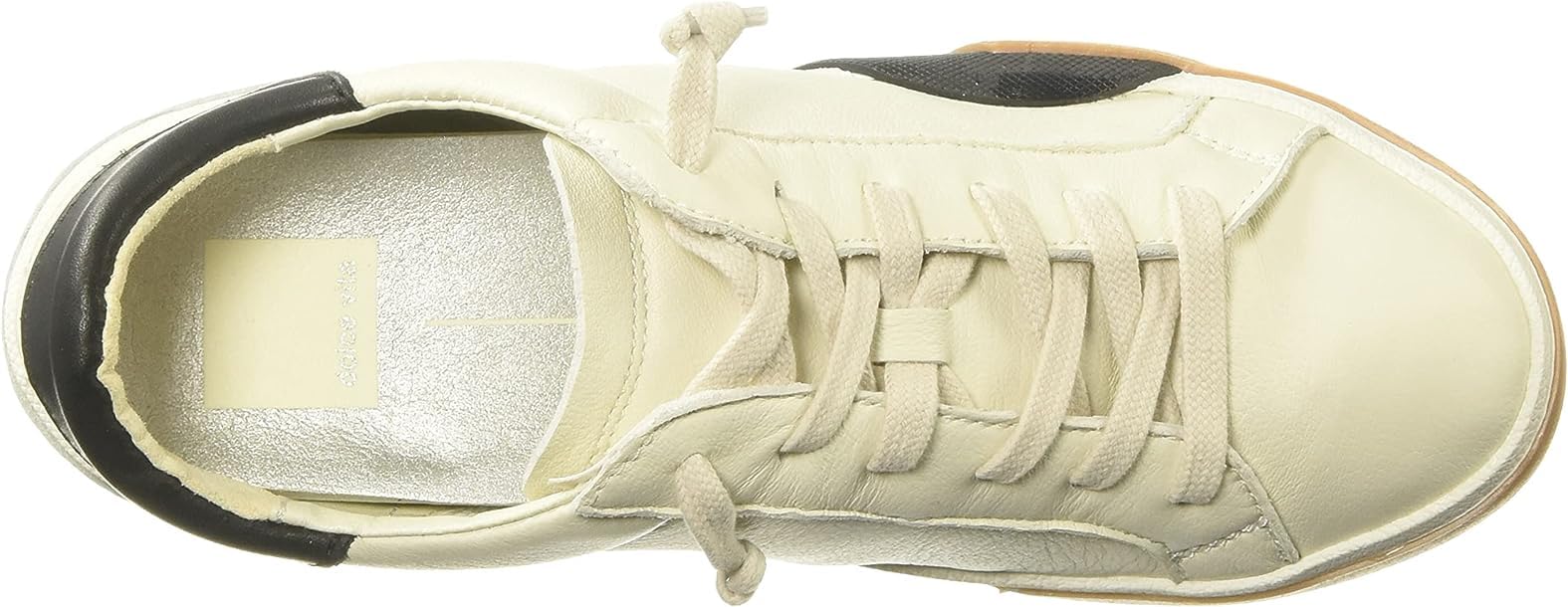 Dolce Vita Women's Zina Sneaker, White/Black Leather, 8