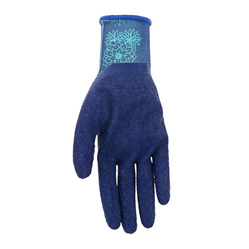 Miracle-Gro MG37161/WSM Crinkle Latex Gloves – Small-Medium, Women’s Latex Coated Nylon Shell Gloves with Crinkle Textured Palm Grip