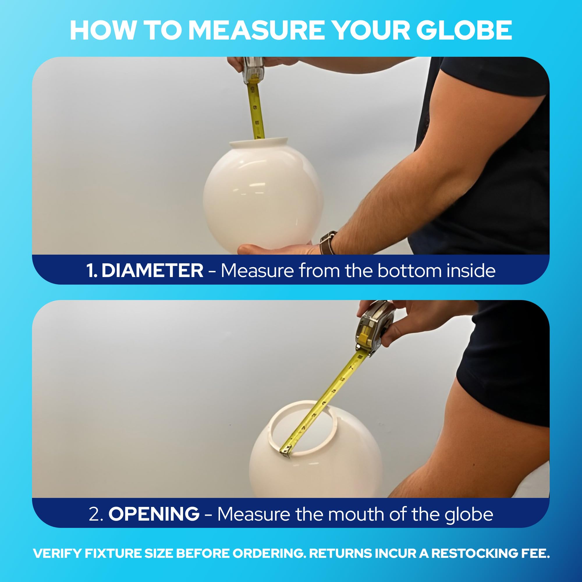 KastLite 6" White Acrylic Lamp Post Globe | Smooth Textured with 3.14" Fitter Neck | Manufactured in the USA