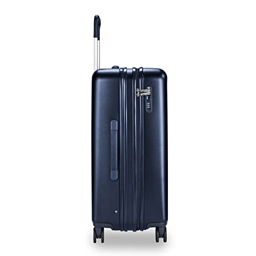 Briggs & Riley Sympatico Hardside Medium Spinner Luggage, Matte Navy, 27-Inch Checked