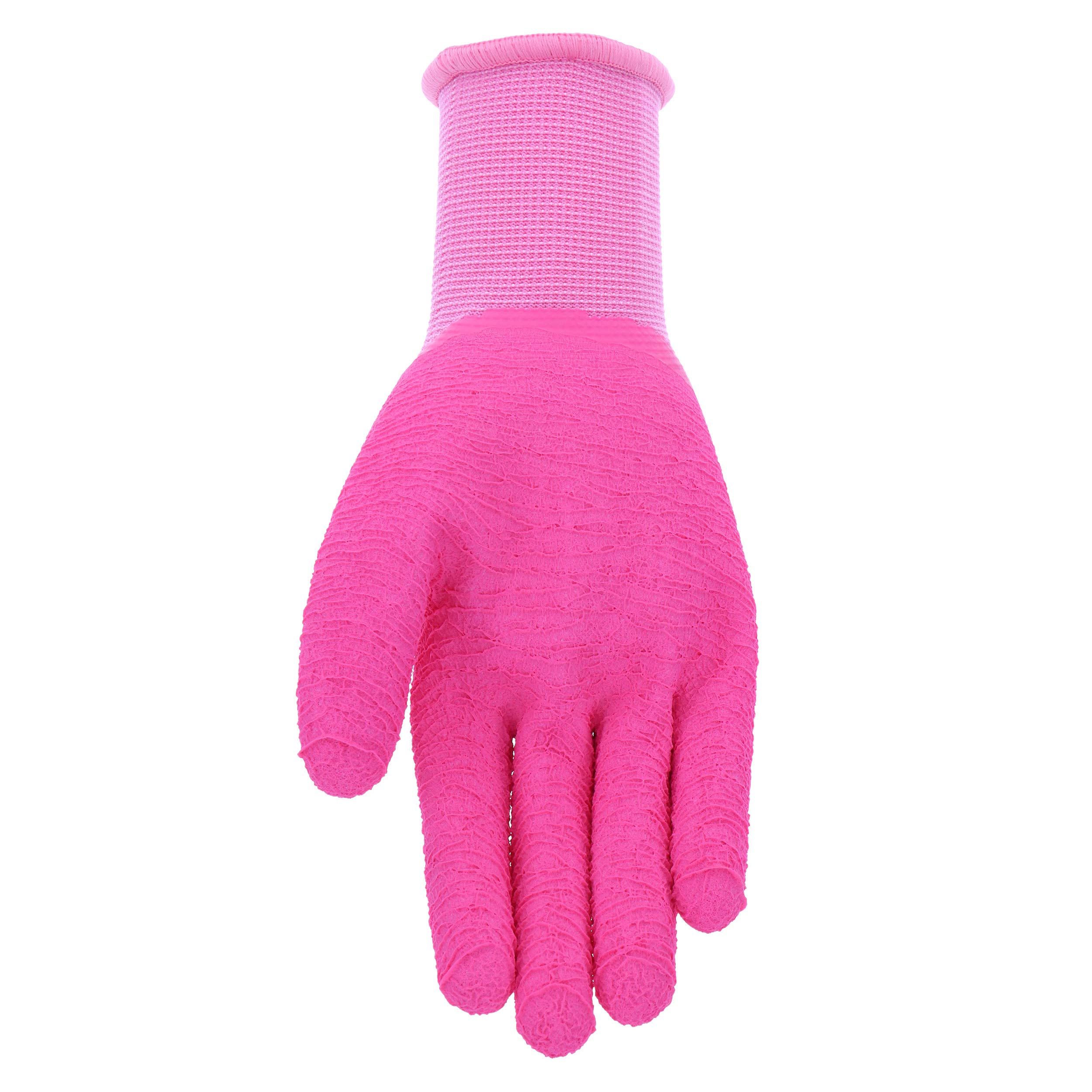 Miracle-Gro MG30852/WML Crinkle Latex Gloves – Medium-Large, 3/4 Latex Dipped Nylon Knit Shell Gloves with Textured Crinkle Grip
