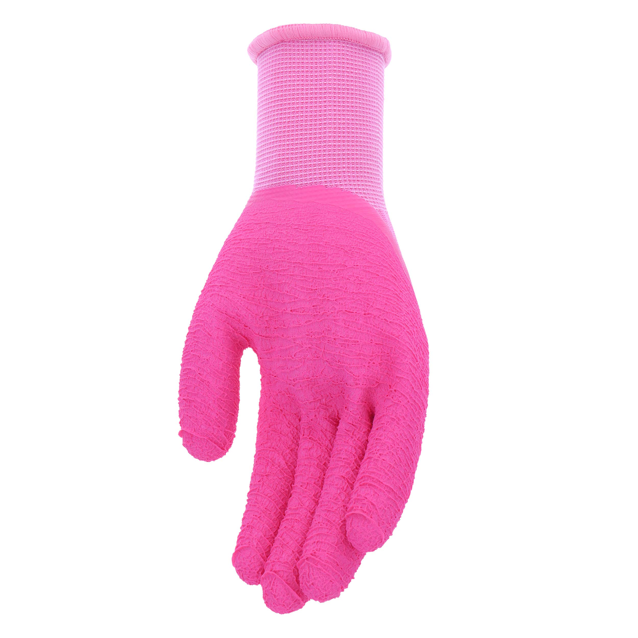 Miracle-Gro MG30852/WML Crinkle Latex Gloves – Medium-Large, 3/4 Latex Dipped Nylon Knit Shell Gloves with Textured Crinkle Grip