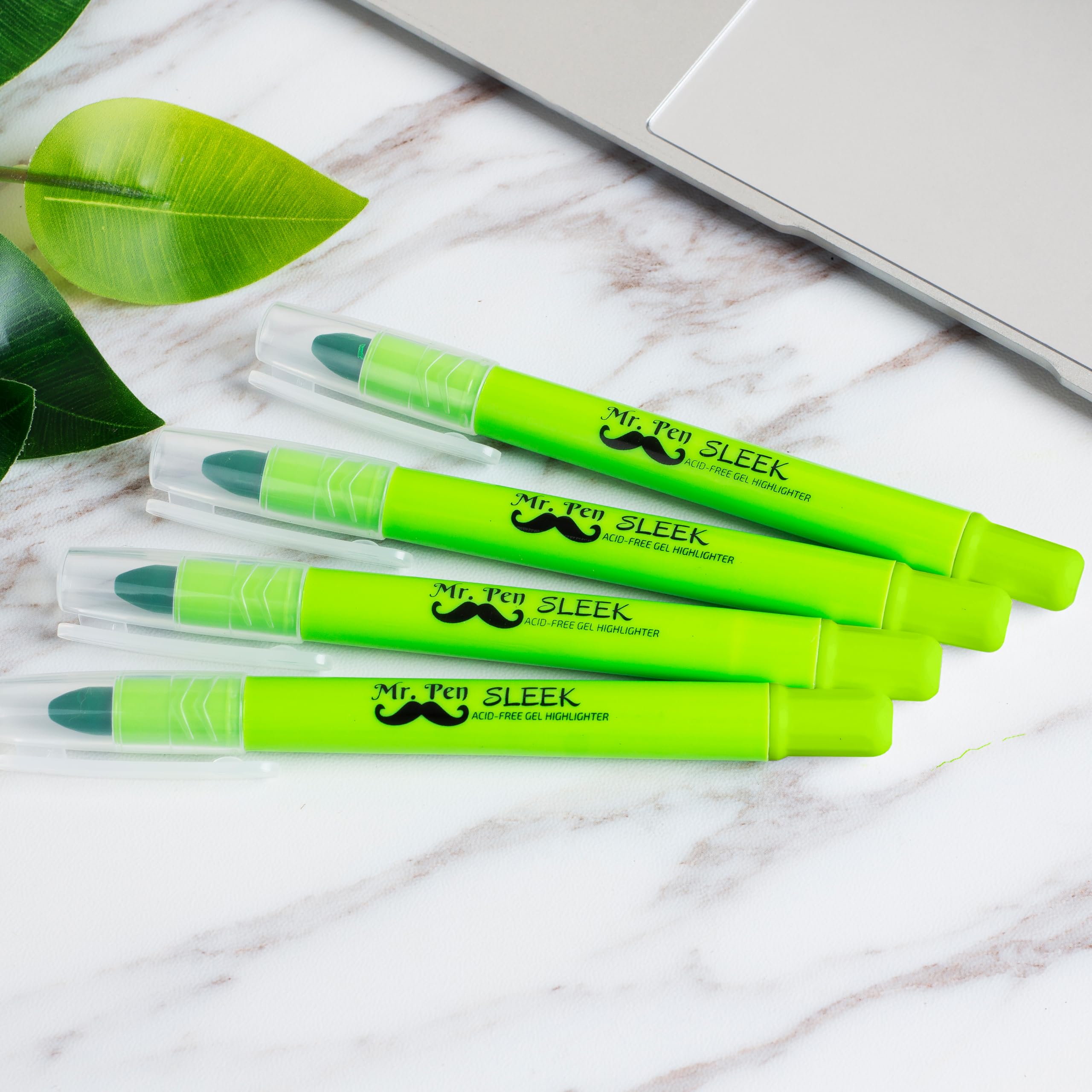 Mr. Pen No Bleed Gel Highlighter, Bible Highlighters, Green, Pack of 4