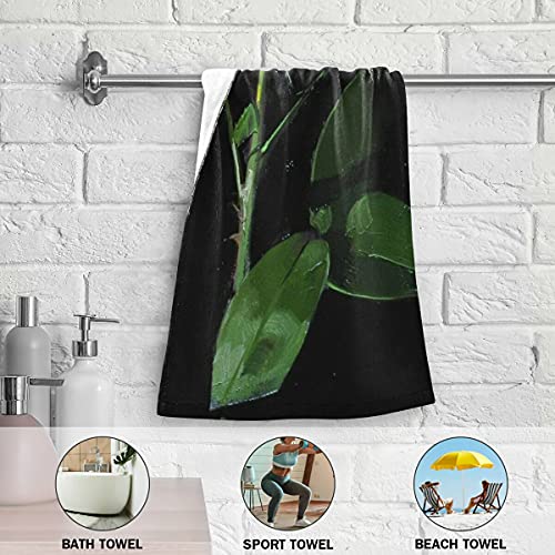 Rose Flower Hand Towels Set of 2 Red Floral Highly Absorbent Bath Towels Soft Guest Fingertip Towel Washcloth for Bathroom Kitchen Gym
