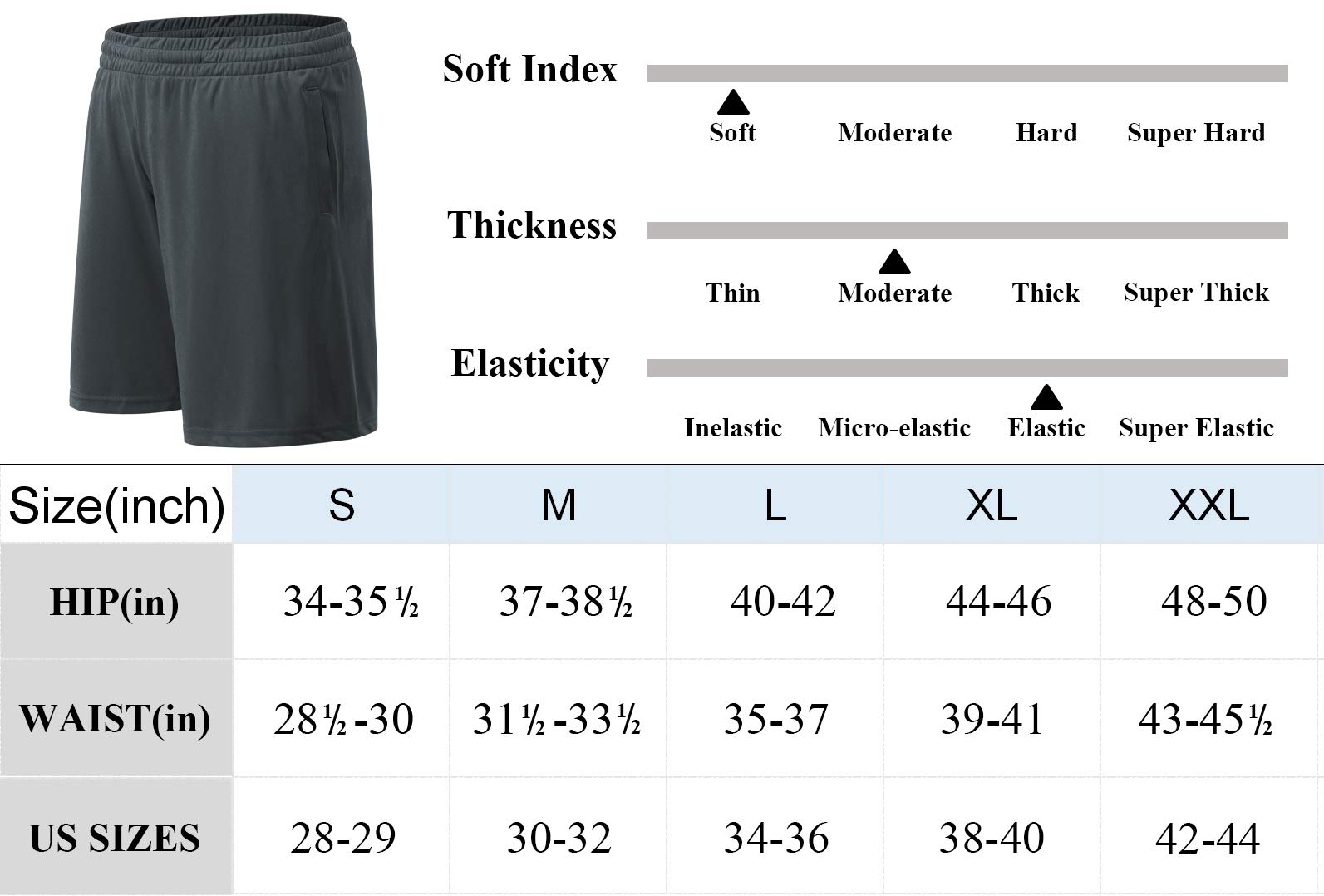 MCPORO Mens Athletic Shorts with Pockets Quick Drying Activewear for Gym Workout Black