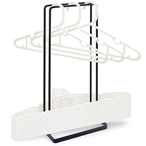 HAKDAY Portable Hanger Organizer Rack, 1PC Metal Hanger Stacker Black Hanger Caddy Hangers Storage for Closet Laundry Dry Cleaning Room