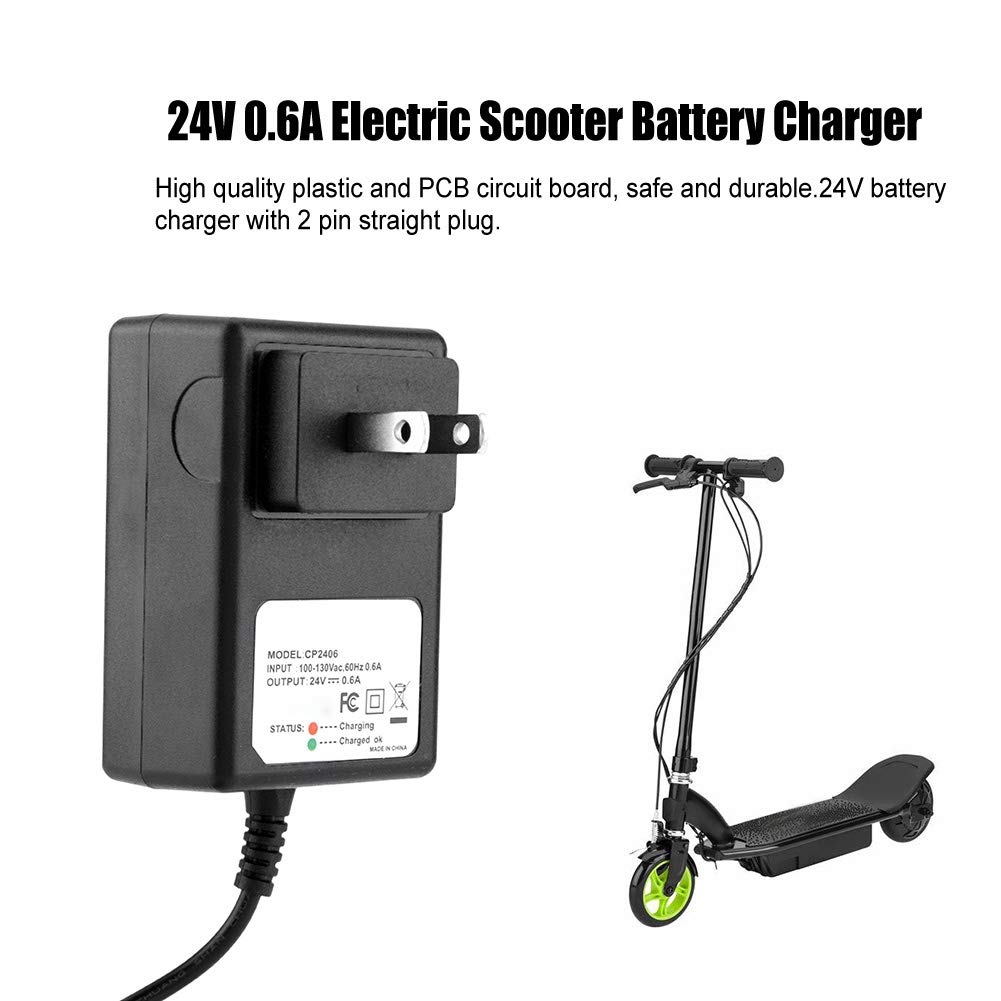 razor scooter charger 13159161 + Adapter Switching Power Supply with 2-pin Adapter Plug 24V 0.6A Electric Scooter Battery Charger for Razor E100 E125 E500S PR200 US Plug 110V