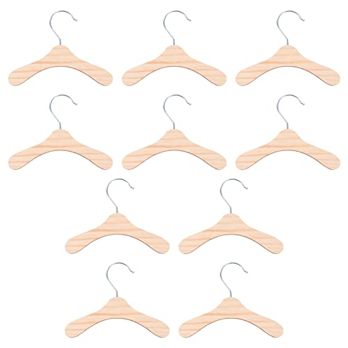 Mipcase 20 pcs Adorable for Non Finish Puppy Hook Dollhouse Cute Wooden Small Organizing Premium Hangers| Non- Smooth Creative Clothing Supplies Sturdy Pants Space Hanger Color Doll