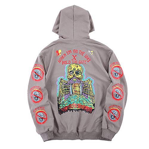 NAGRI Kanye It's A Longly Palace Hoodie Men's Graphic Hooded Sweatshirt Long Sleeve Pullover Hoodie Large,light Grey