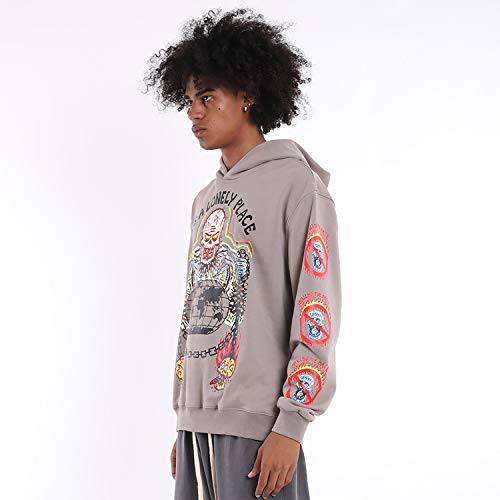 NAGRI Kanye It's A Longly Palace Hoodie Men's Graphic Hooded Sweatshirt Long Sleeve Pullover Hoodie Large,light Grey