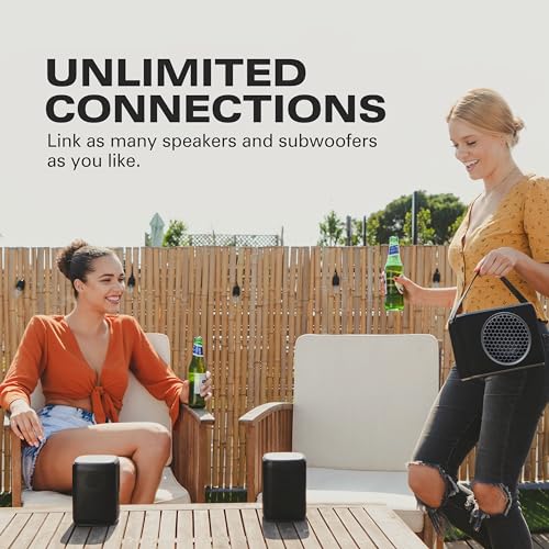Rocksteady Stadium Portable Bluetooth Speakers - Up to 100 Foot Range - Up to 30 Hour Battery Life | 2 Speakers