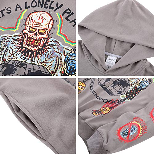 NAGRI Kanye It's A Longly Palace Hoodie Men's Graphic Hooded Sweatshirt Long Sleeve Pullover Hoodie Large,light Grey
